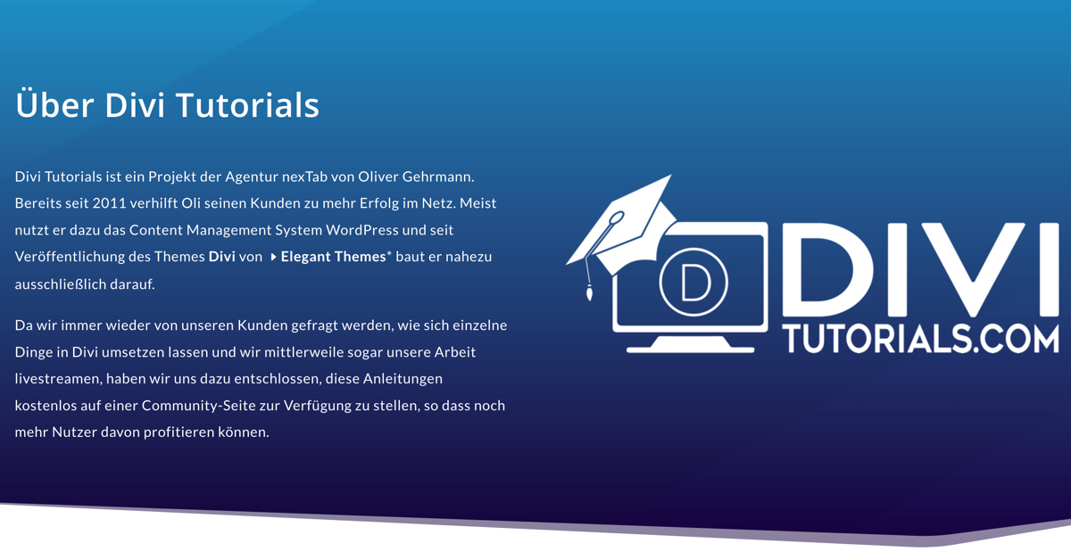 Über Divi Tutorials - Team und Hintergrund des Projekts
